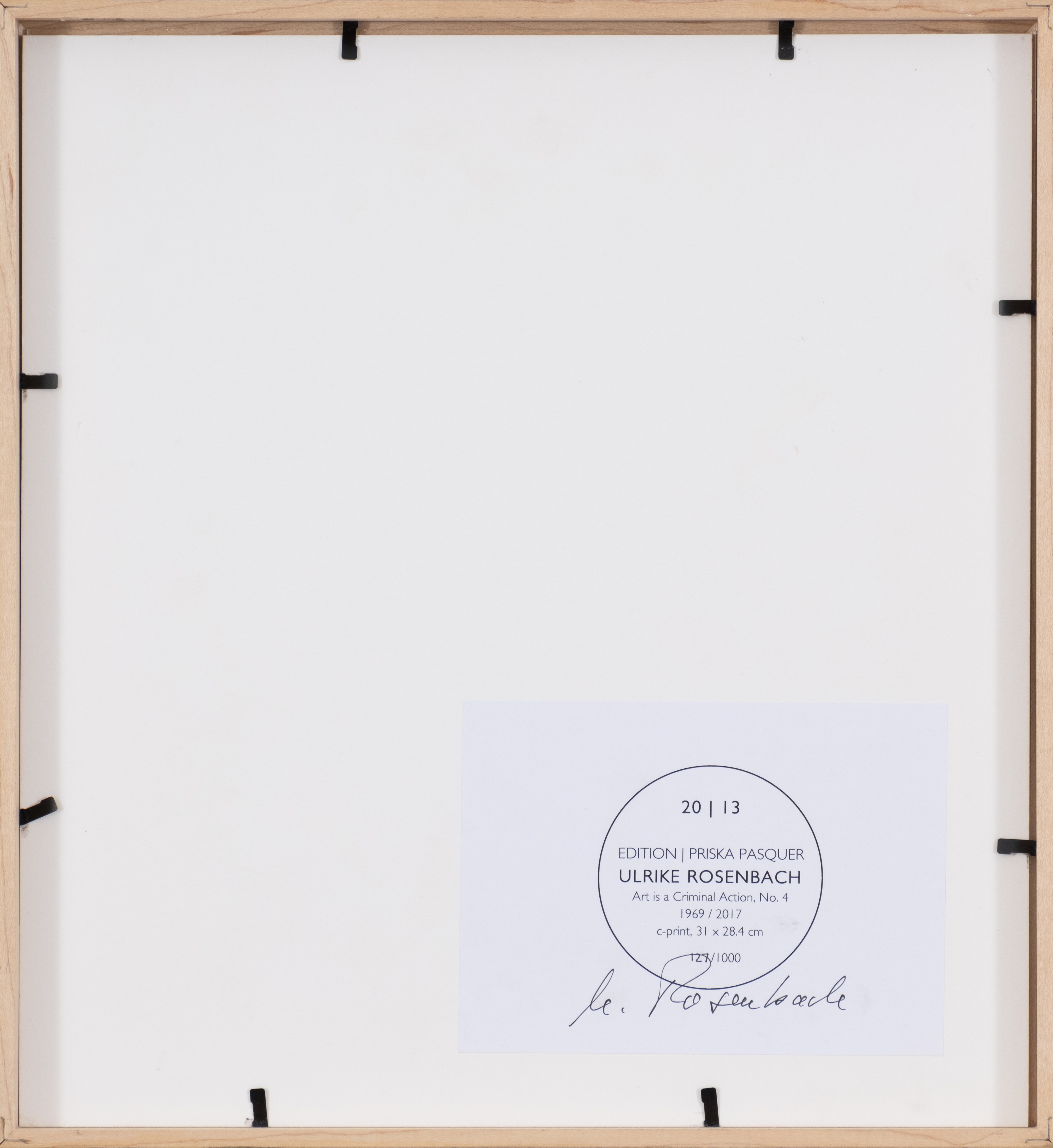 Lot 1 - Ulrike Rosenbach (Germany 1943-)