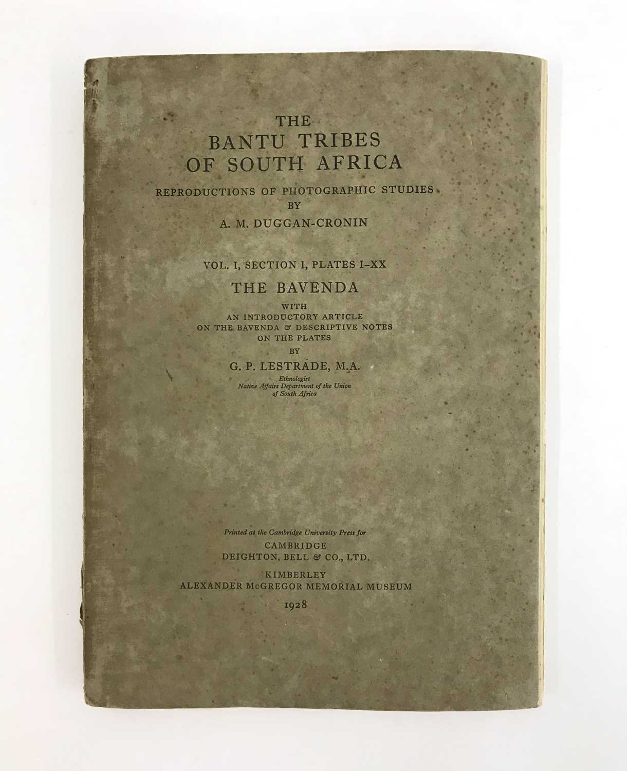Lot 629 - ,Duggan-Cronin, A. M. The Bantu Tribes of